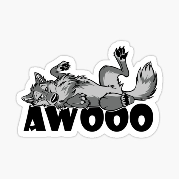"Lazy AWOO feral Wolf Classic " Sticker for Sale by monzcheyne4 | Redbubble