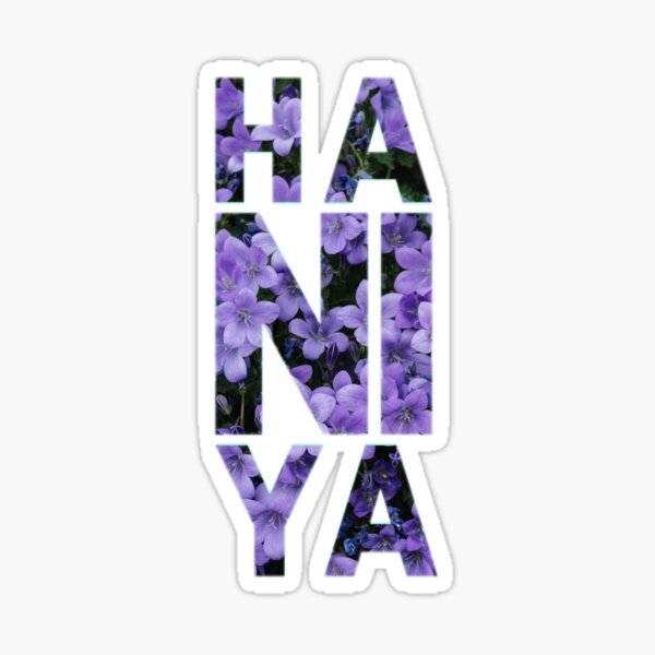 "Haniya Name in Violet (Happiness)" Sticker for Sale by HijabieUkhty ...