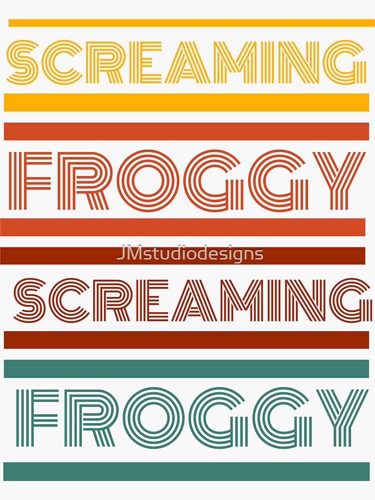 "Screaming froggy retro" Sticker for Sale by JMstudiodesigns | Redbubble