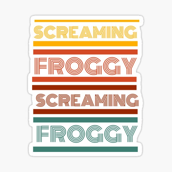 "Screaming froggy retro" Sticker for Sale by JMstudiodesigns | Redbubble
