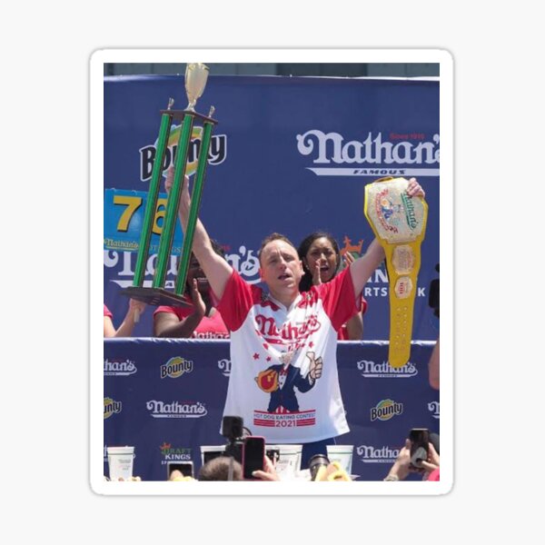 "Joey Chestnut " Sticker for Sale by FlutterArtDes | Redbubble