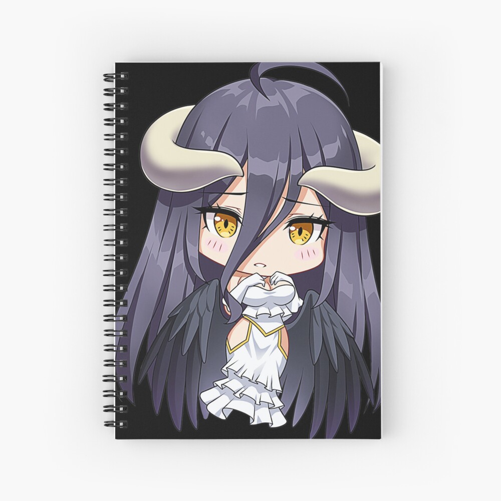 "Albedo Chibi Overlord Succubus Anime Waifu Sticker" Spiral Notebook ...