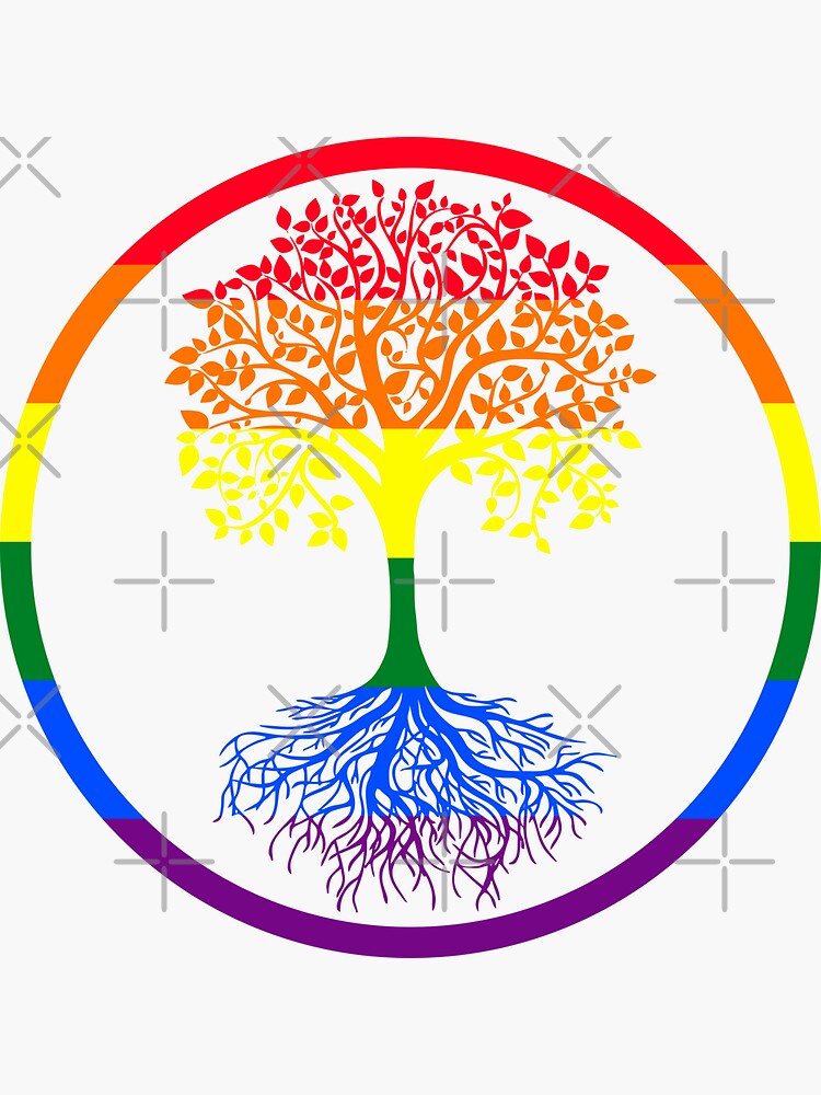 "Pride Tree Of Life Rainbow" Sticker for Sale by Barcodepin | Redbubble