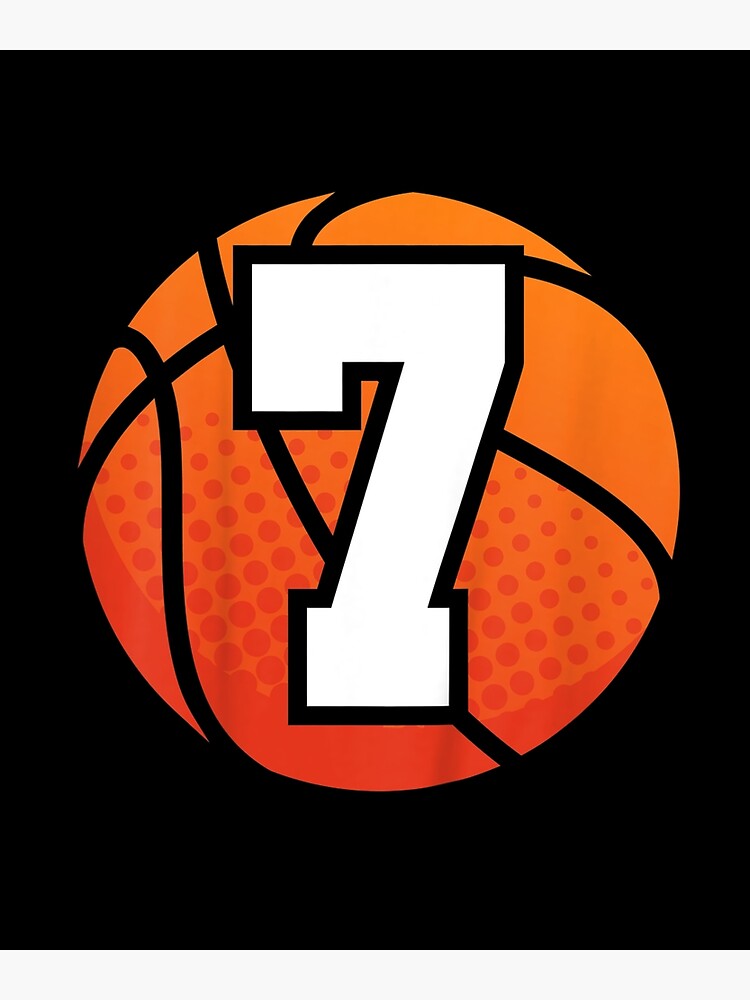 "Kids Basketball Birthday Shirt 7 Number Seven Year Old Boys Girls ...