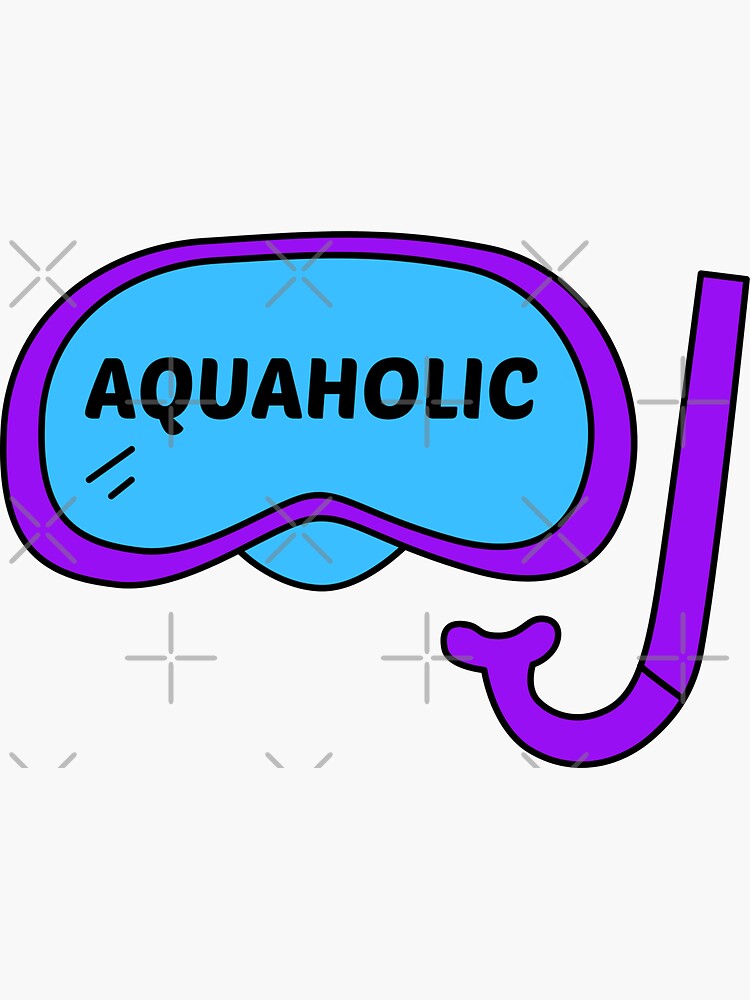 "Aquaholic - Swimming Pun" Sticker for Sale by allthingspunny | Redbubble