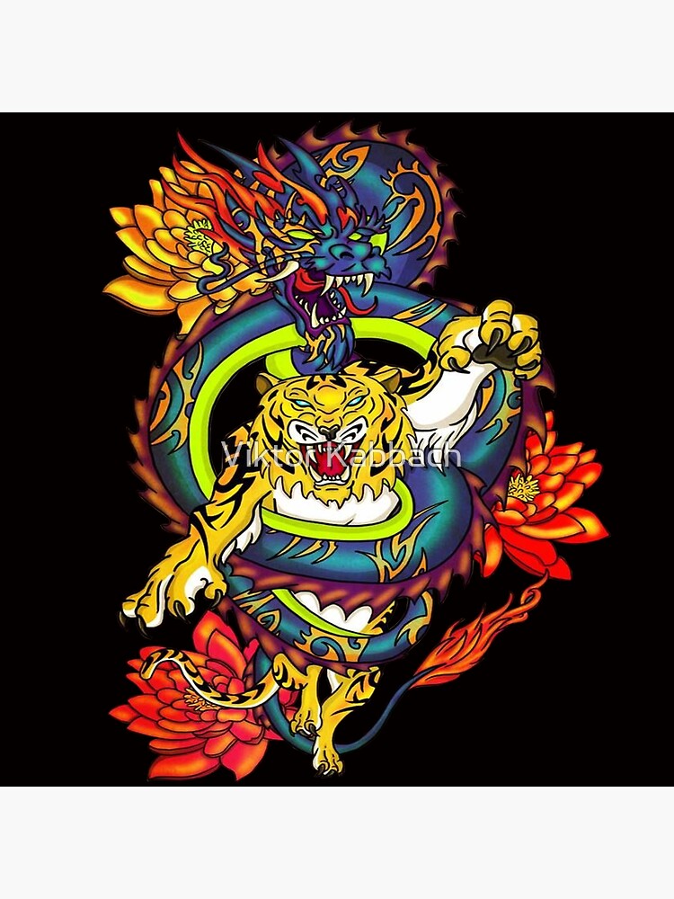 Lámina Metálica «gran Idea Del Dragón Japonés Tradicional Tatuaje De