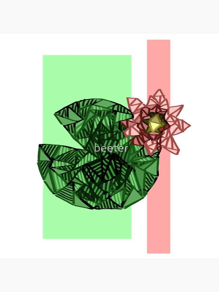 "Geometric lily pad with flower" Poster for Sale by beeter | Redbubble