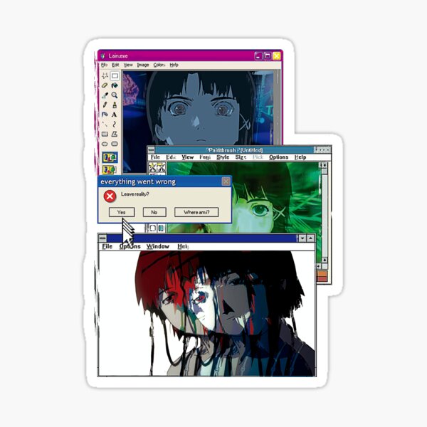 "Lain windows edit Serial Experiments Lain" Sticker for Sale by ...