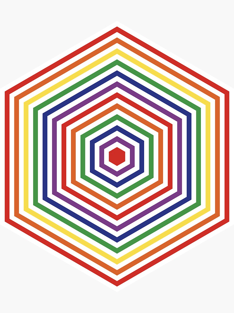 "Retro Rainbow Hex" Sticker for Sale by Texterns | Redbubble