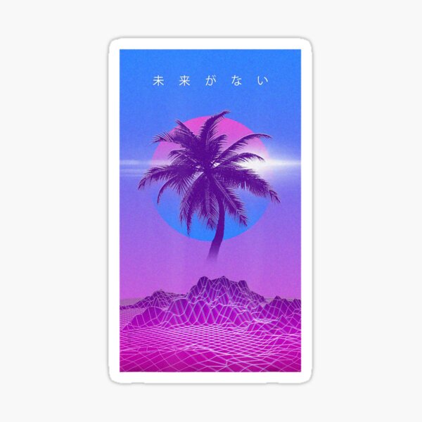 "Vaporwave Aesthetic Lofi Outrun Synthwave 80S Retrowave" Sticker for ...