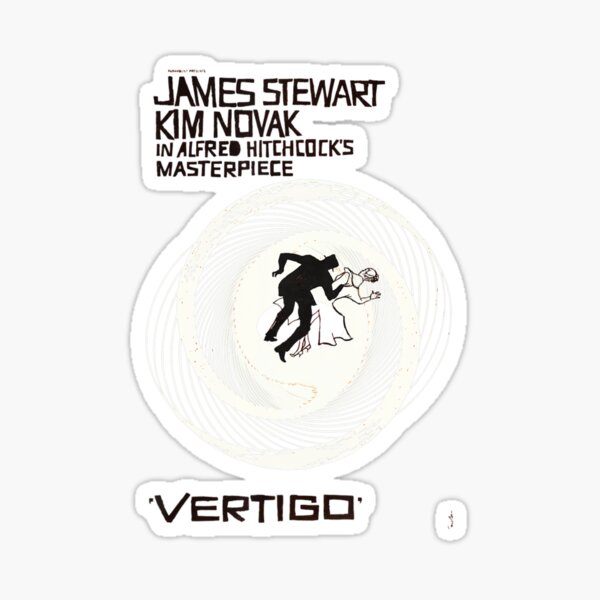 "Vertigo Vintage Movie Poster, Noir Thriller Acrophobia Film" Sticker ...