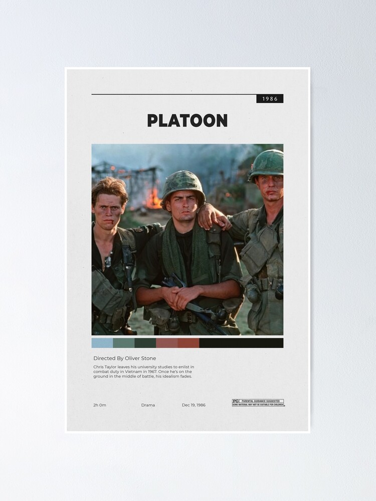 "Platoon movie poster 1986, drama" Poster for Sale by LifeOnTheStage ...