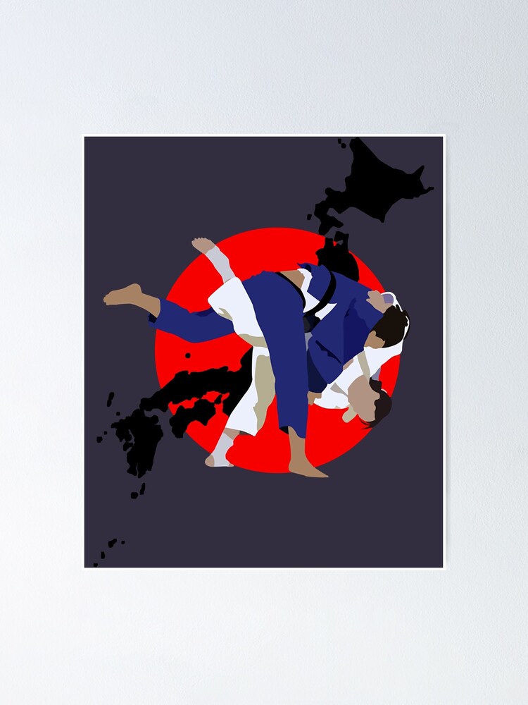"Red Japanese Japan Judo belt sport drawing" Poster for Sale by ...