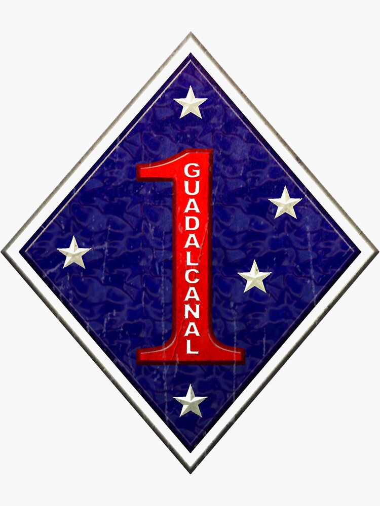 "1st Marine Division insignia - vintage look " Sticker for Sale by ...