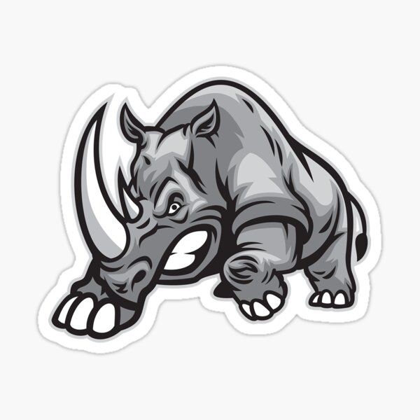 "Rhino Horn Rhino Face Rhino Head Rhino Art" Sticker for Sale by ...