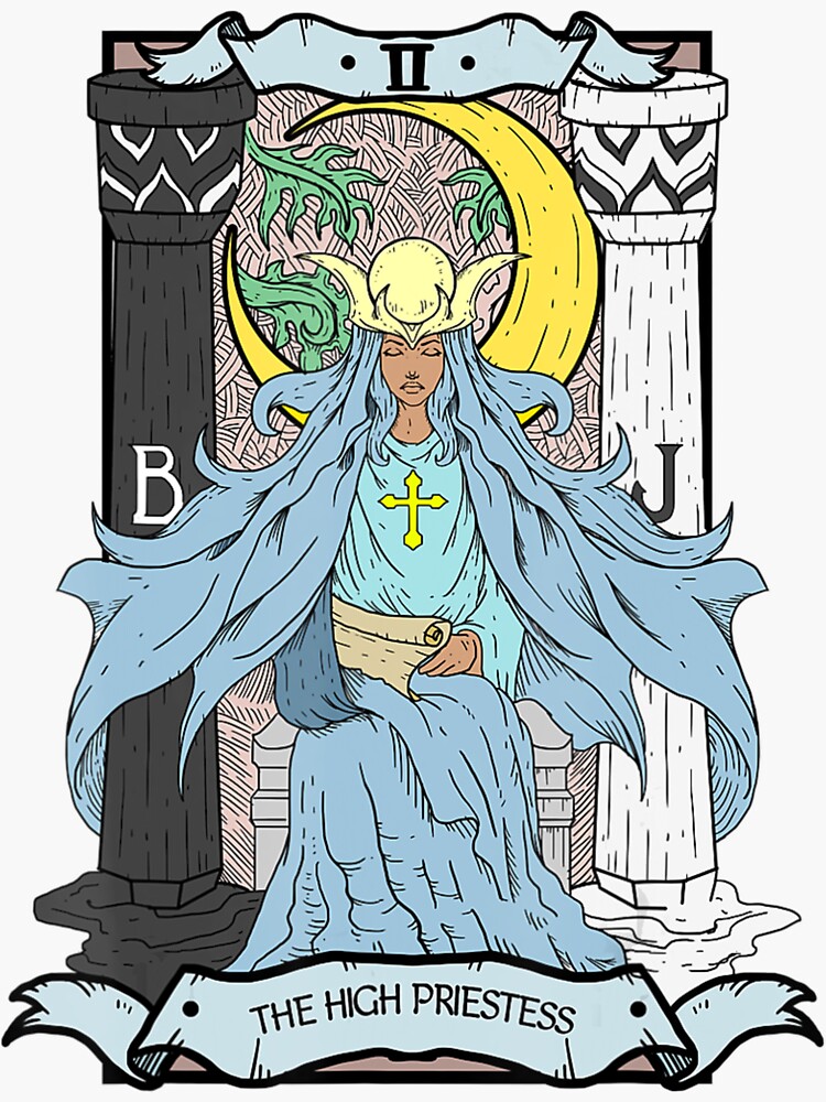 "Tarot Card The High Priestess Ii Occult Vintage Color" Sticker for ...