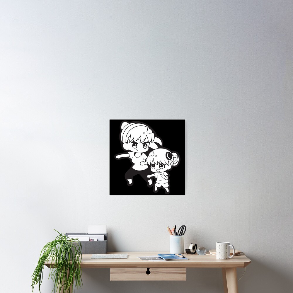 "Yor And Anya Forger Chibi Black And White" Poster for Sale by ...
