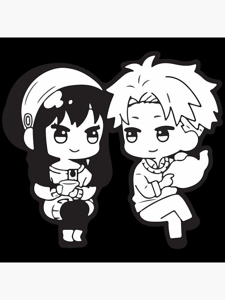 Póster «Loid Y Yor Forger Chibi Blanco Y Negro» de MangaMolly | Redbubble