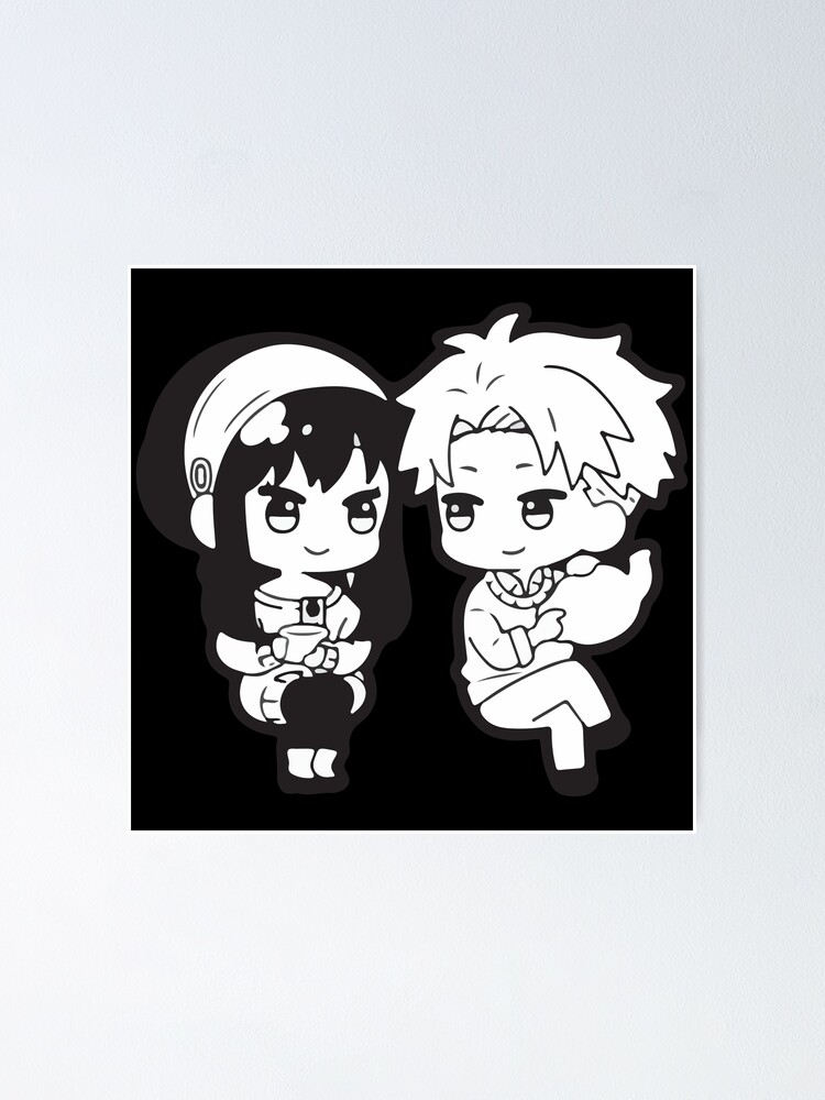 Póster «Loid Y Yor Forger Chibi Blanco Y Negro» de MangaMolly | Redbubble