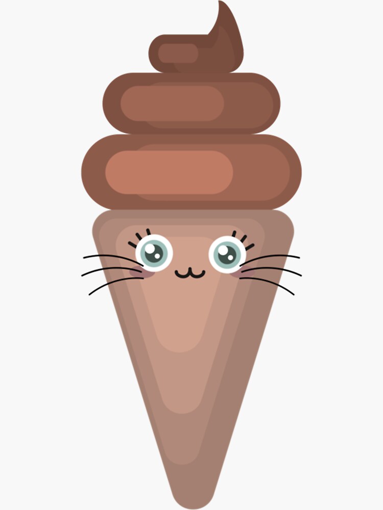 "Poop ice cream cone cat " Sticker for Sale by CustomyWears | Redbubble