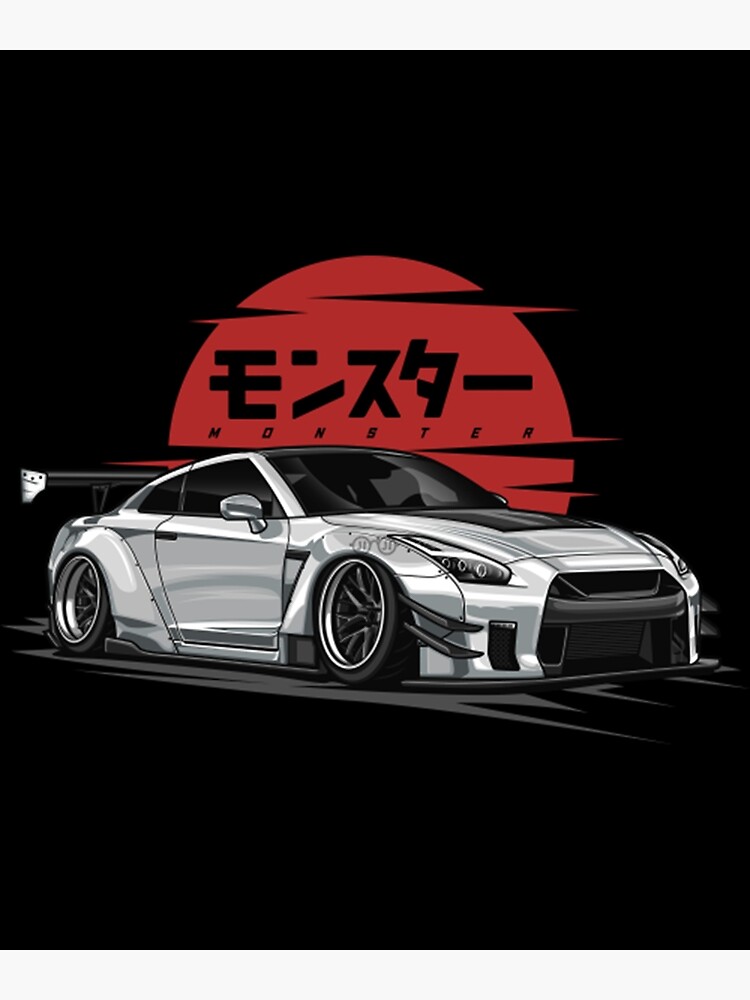"Monster Japan Gtr R35 T-ShirtJDM Monster GTR R-35 (White ...