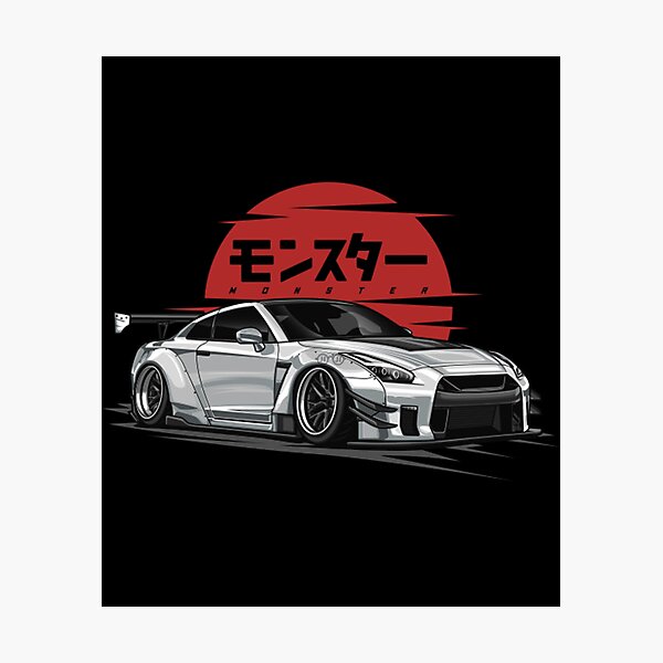 "Monster Japan Gtr R35 T-ShirtJDM Monster GTR R-35 (White ...