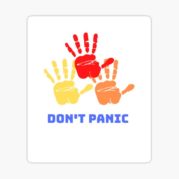 "DON'T PANIC " Sticker for Sale by Bella-stores | Redbubble