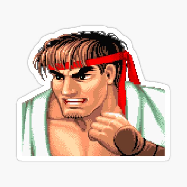"SF2 CHAMPION EDITION RYU FACE OFF 2P" Sticker by PIXLTEES | Redbubble