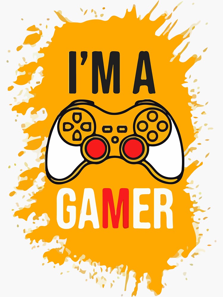 "I am a Gamer Illustration " Sticker for Sale by CartheArtwork | Redbubble