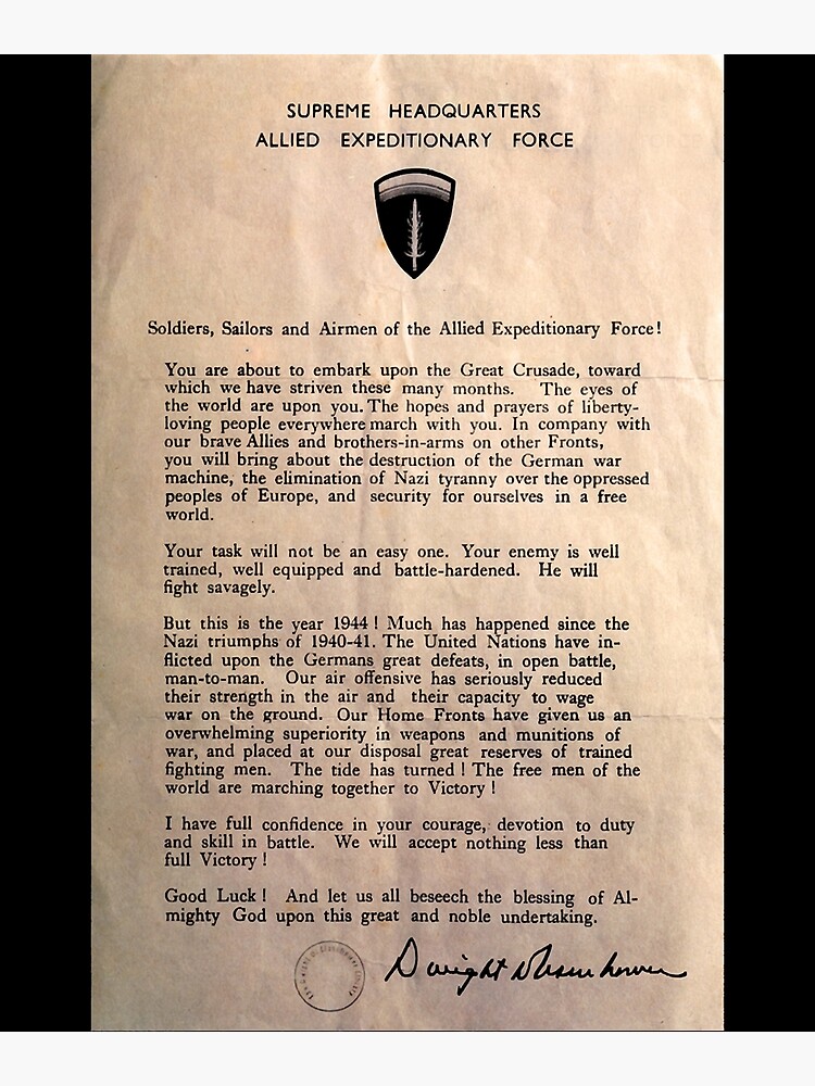 "D Day Landing WW2 Memorabilia Letter to Letter from Supreme Allied ...