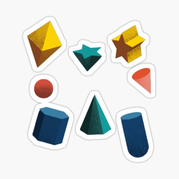 "Geometry 3D shapes" Sticker for Sale by simplylaxmi | Redbubble