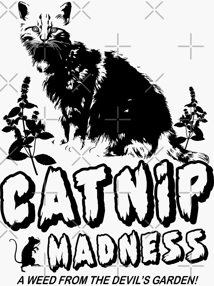 "Catnip madness" Sticker for Sale by Roxburg10 | Redbubble