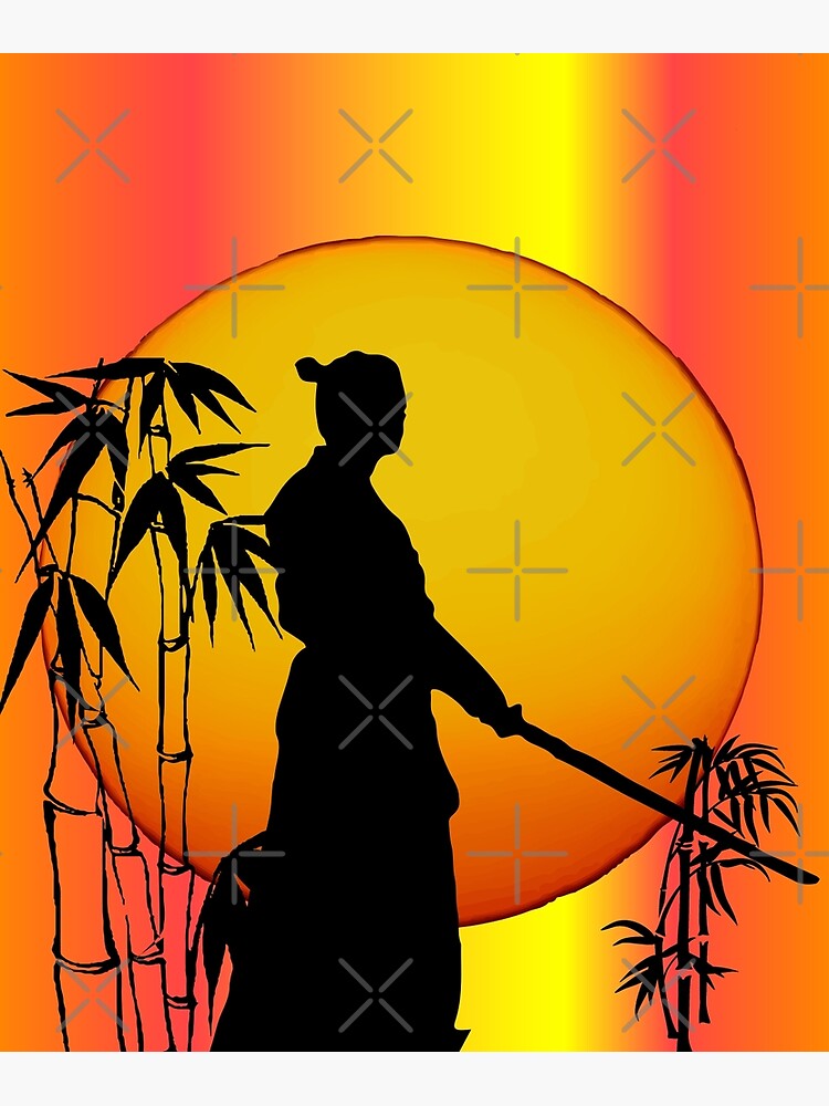 "SAMURAI SUNSET WARRIOR " Art Print by johnnyssandart | Redbubble