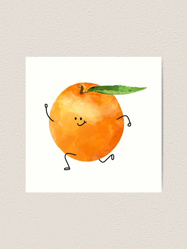 "Smiling orange png clipart, cute running fruit drawing on transparent ...