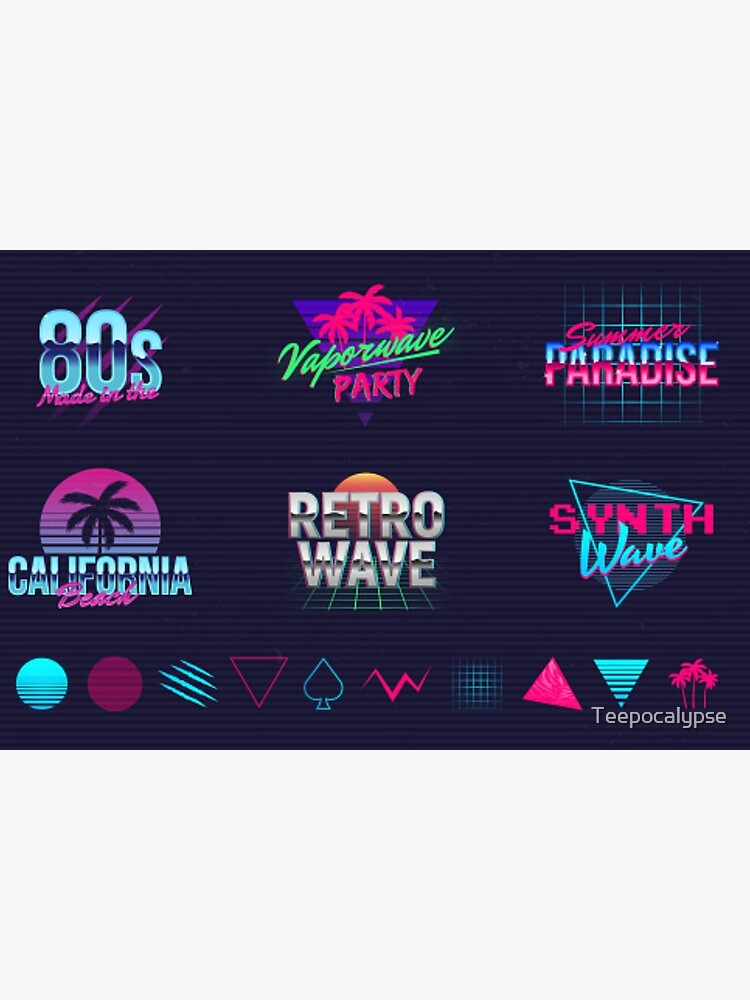 "80s Vintage Retro Neon Logos" Poster for Sale by Teepocalypse | Redbubble