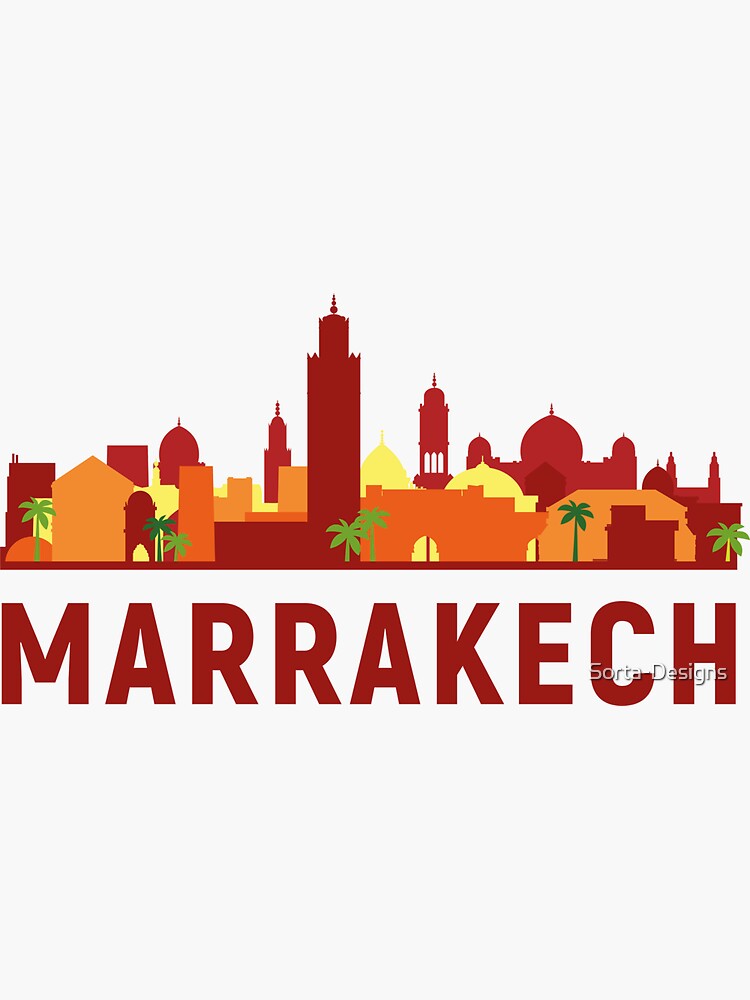 "Marrakesh morocco city skyline. " Sticker for Sale by Sorta-Designs ...