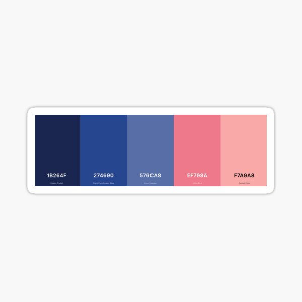 "Blue and Pink Color Palette" Sticker for Sale by michela313 | Redbubble