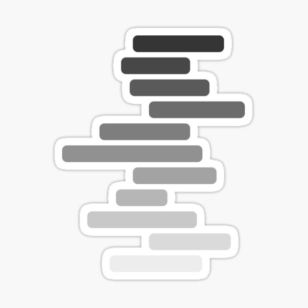 "Grey color gradient sticks set" Sticker for Sale by DesignHALLWAY ...