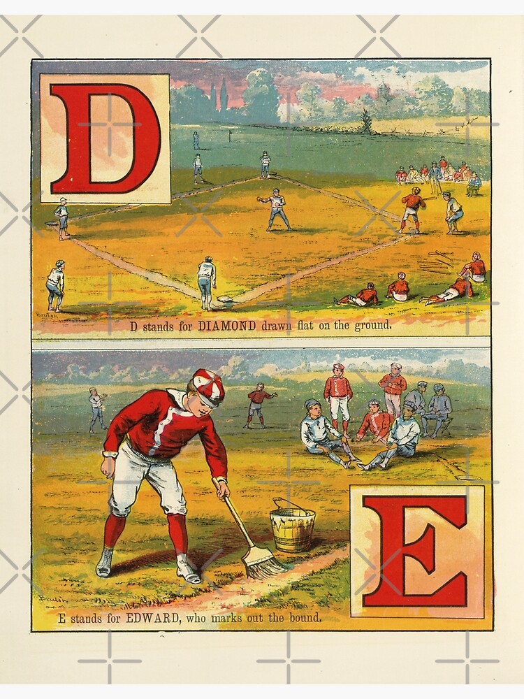 Lámina fotográfica «Béisbol ABC 1885 - serie de ilustraciones de libros ...
