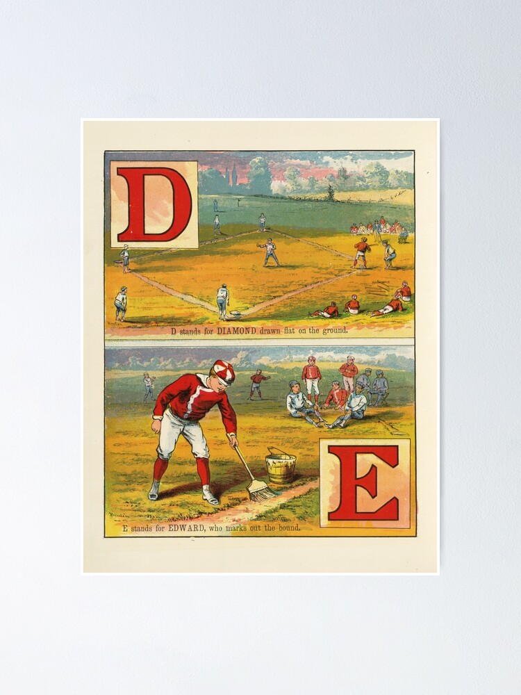 Póster «Béisbol ABC 1885 - serie de ilustraciones de libros antiguos n ...