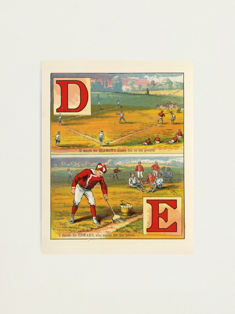 Lámina fotográfica «Béisbol ABC 1885 - serie de ilustraciones de libros ...