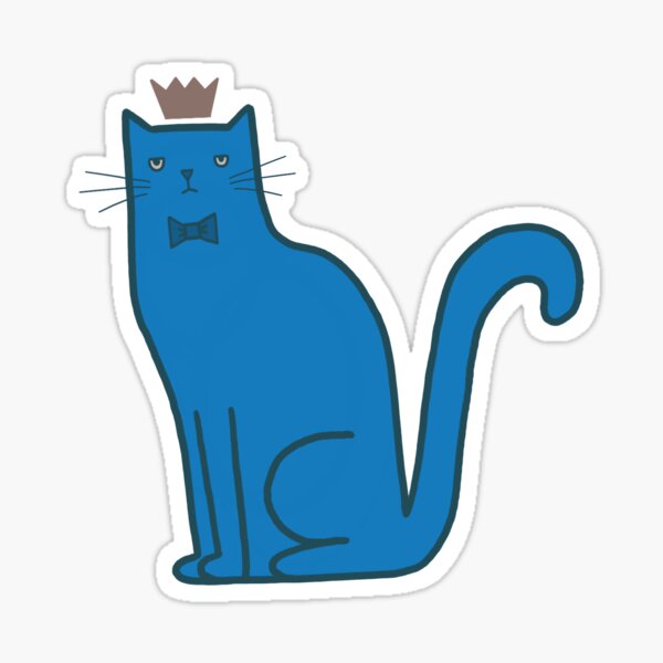 "Grumpy Sitting Kitty with Crown and Bow Tie" Sticker for Sale by ...