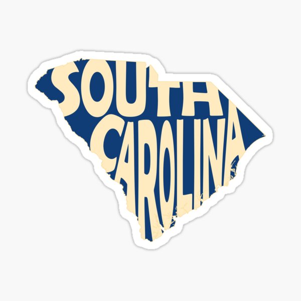 "South Carolina State Word Art" Sticker by surgedesigns | Redbubble