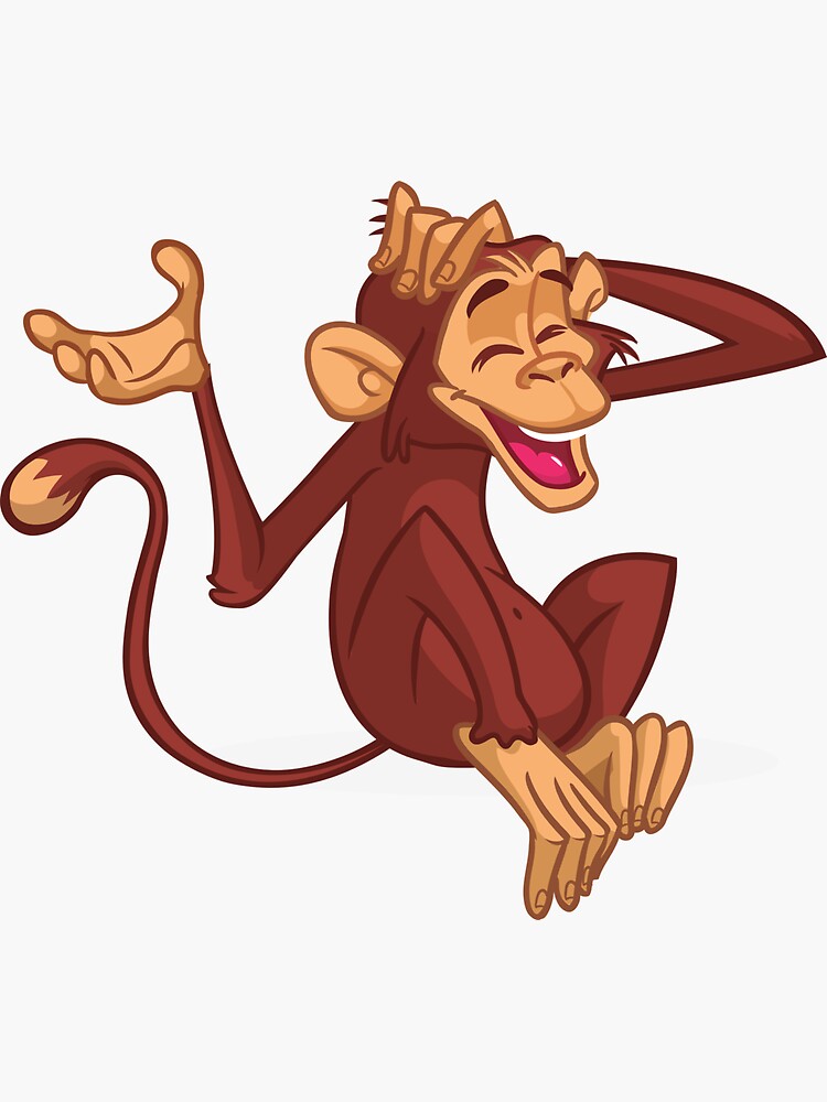 "CUTE CARTOON MONKEY " Sticker for Sale by TANEJA4 | Redbubble