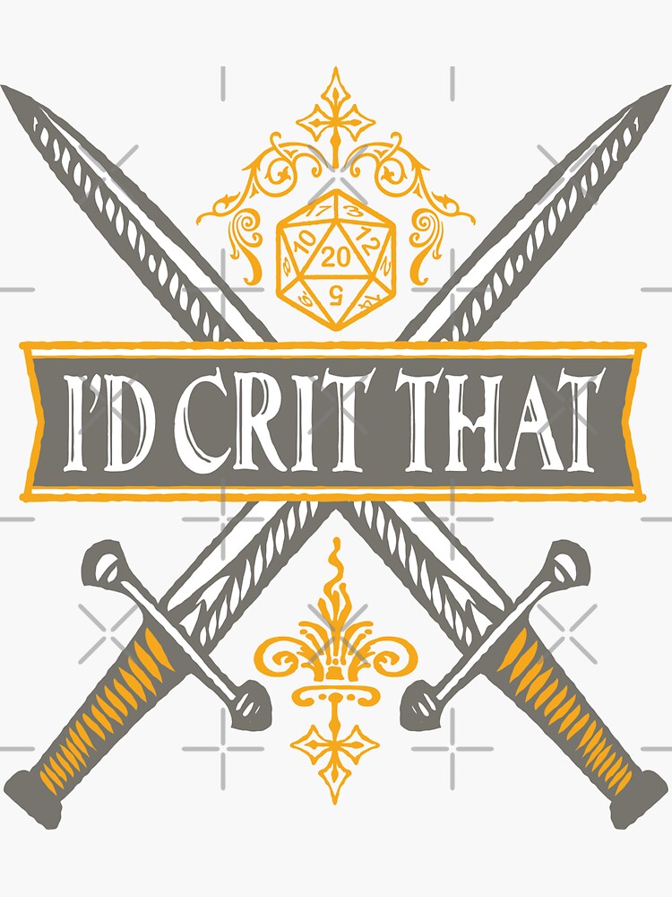 "RPG Gaming I'd Crit That Tabletop Fantasy Role-Playing Gamer" Sticker ...