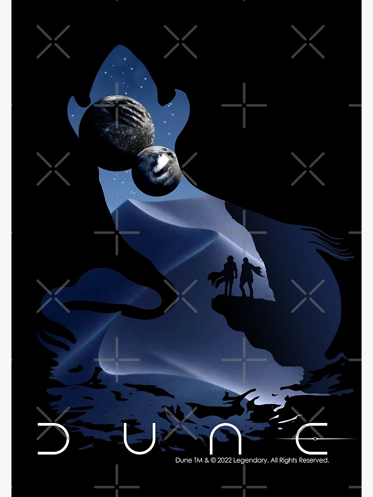 "DUNE 2022 - SANDWORM SILHOUETTE and ARRAKIS DESERT with MOONS" Poster ...