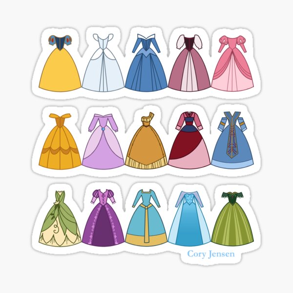 "Dream Dresses" Sticker for Sale by CoryJensenArt | Redbubble