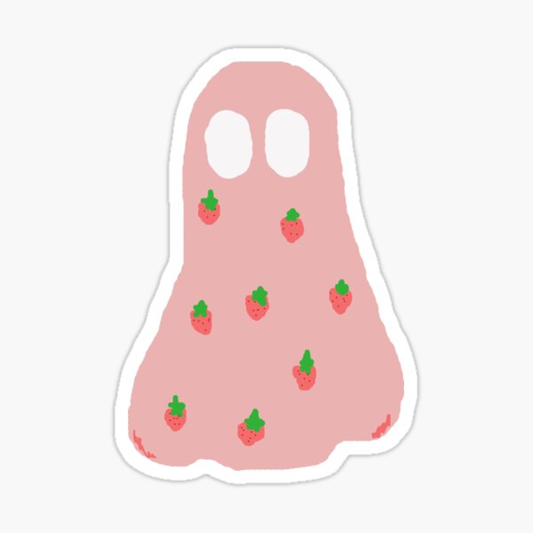 "STRAWBERRY GHOST- Design. " Sticker for Sale by tinasartstuff | Redbubble