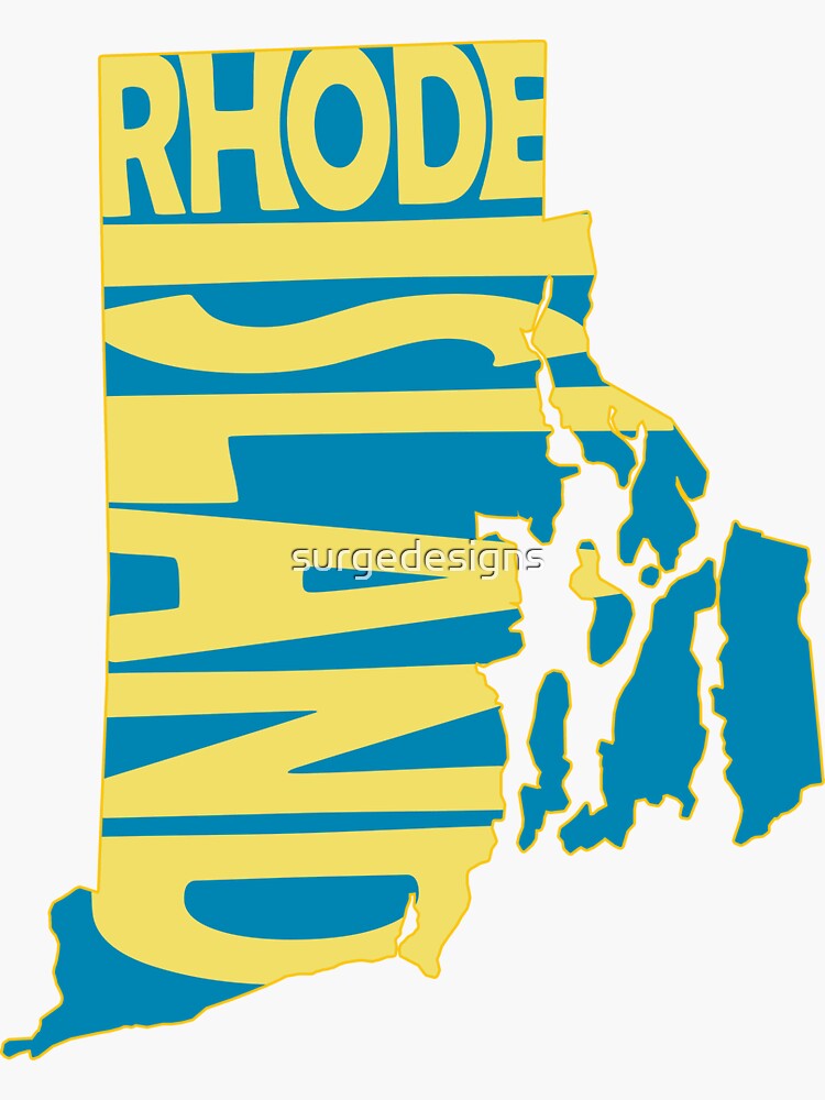 "Rhode Island State Word Art" Sticker for Sale by surgedesigns | Redbubble