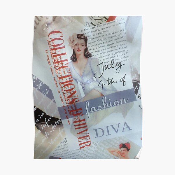 "Vintage Newspaper Style: Fashion Diva" Poster for Sale by qima | Redbubble